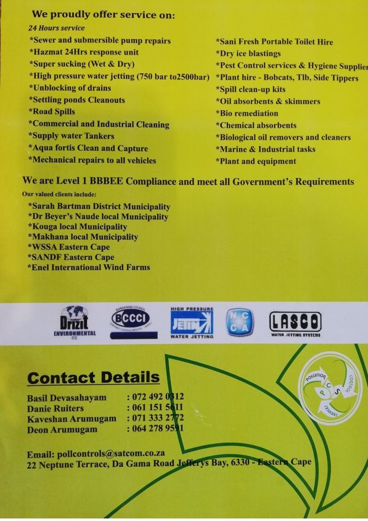 Pollution Control Services – Eastern Cape